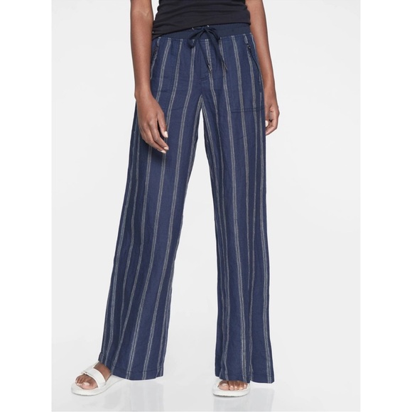 Athleta Cabo Linen Wide Leg Pant